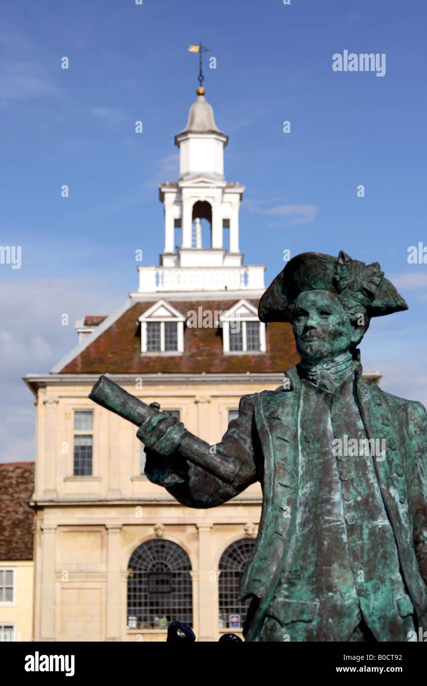 The statue of Captain George Vancouver in the historic city of Kings ...