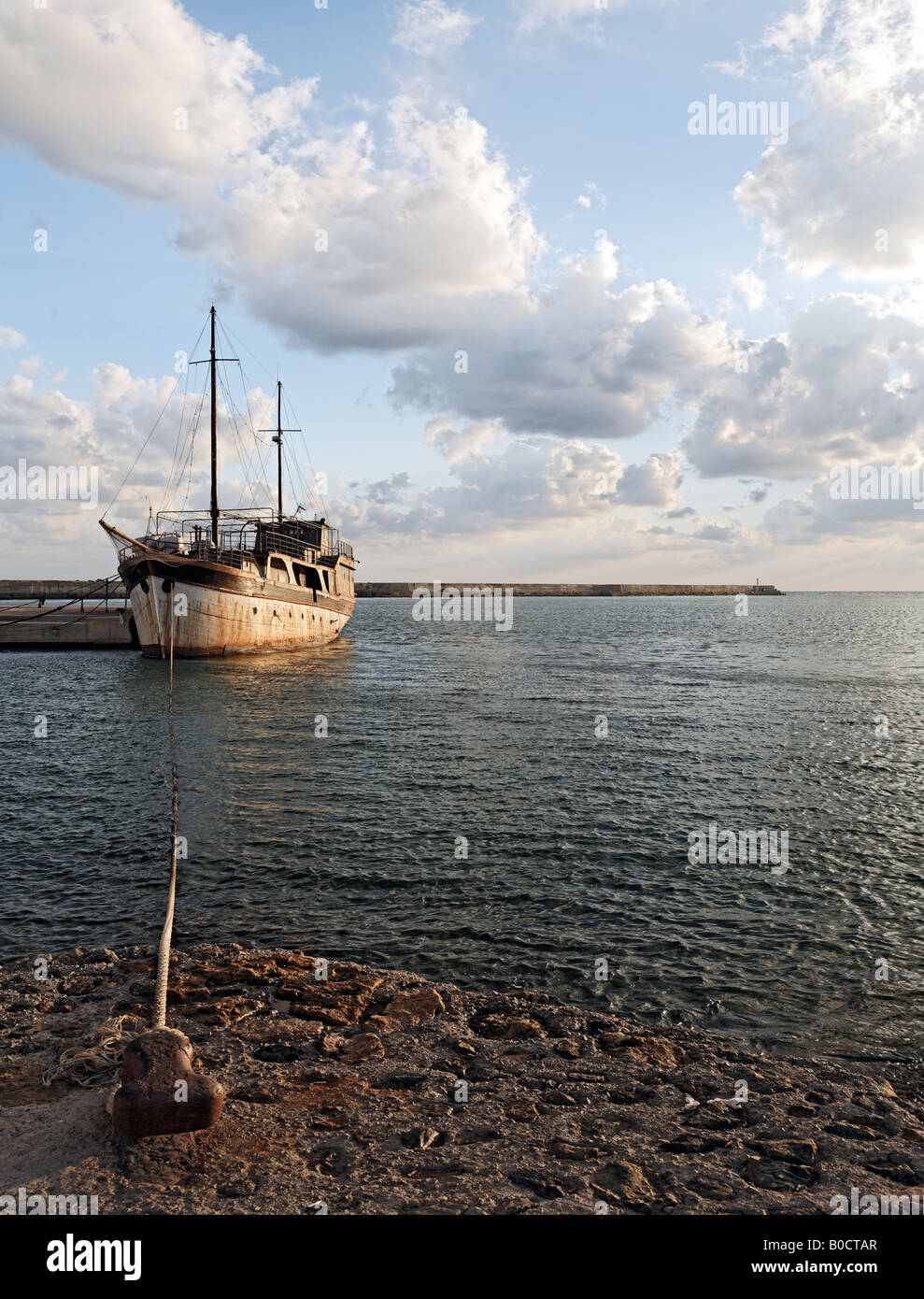 fishing port of rethymno,crete,greece,europe Stock Photo - Alamy