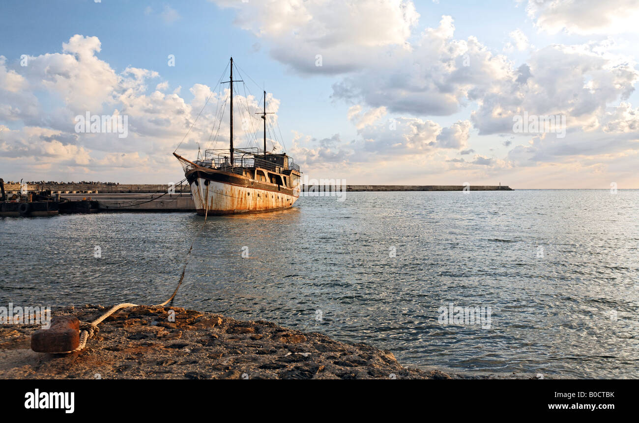 fishing port of rethymno,crete,greece,europe Stock Photo - Alamy