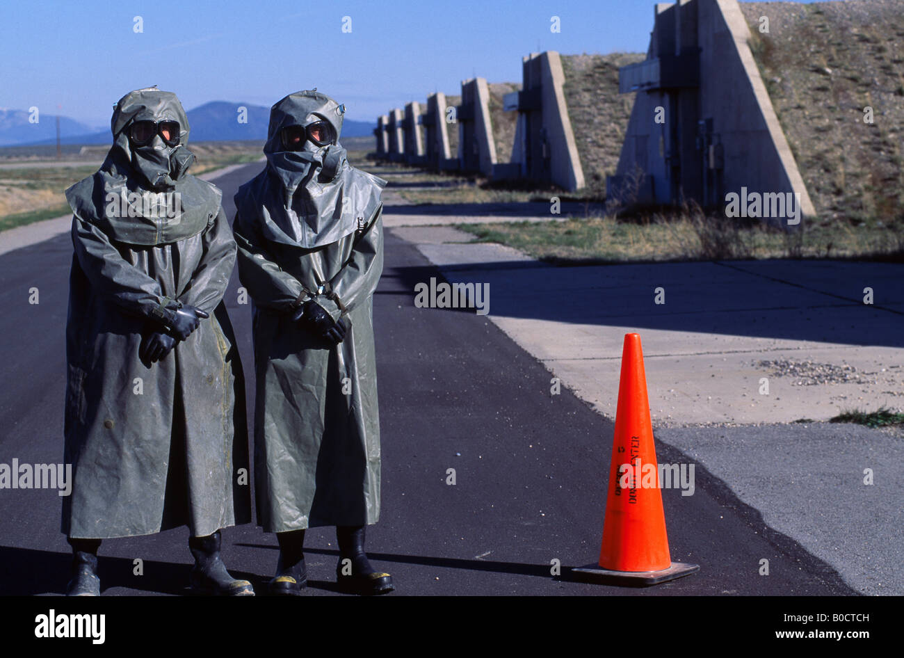 GUARDS AT CHEMICAL WEAPONS STORAGE FACILITY IN SAFETY CLOTHING Stock ...