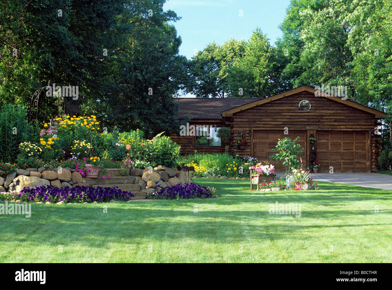 RAISED GARDEN OF COLORFUL PERENNIALS AND ANNUALS ACCENTS RURAL ...