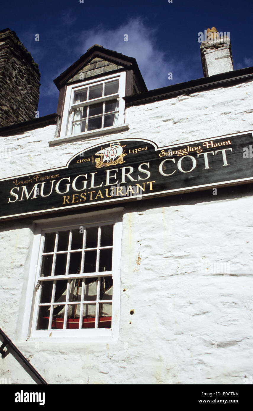 Smugglers Cott Restaurant In Looe Stock Photo - Alamy