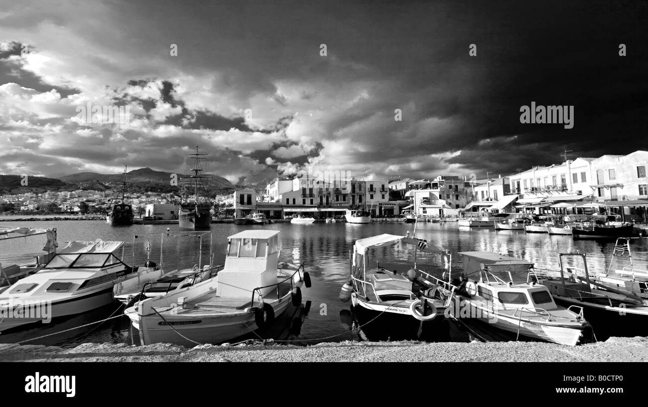 fishing port of rethymno,crete,greece,europe Stock Photo - Alamy
