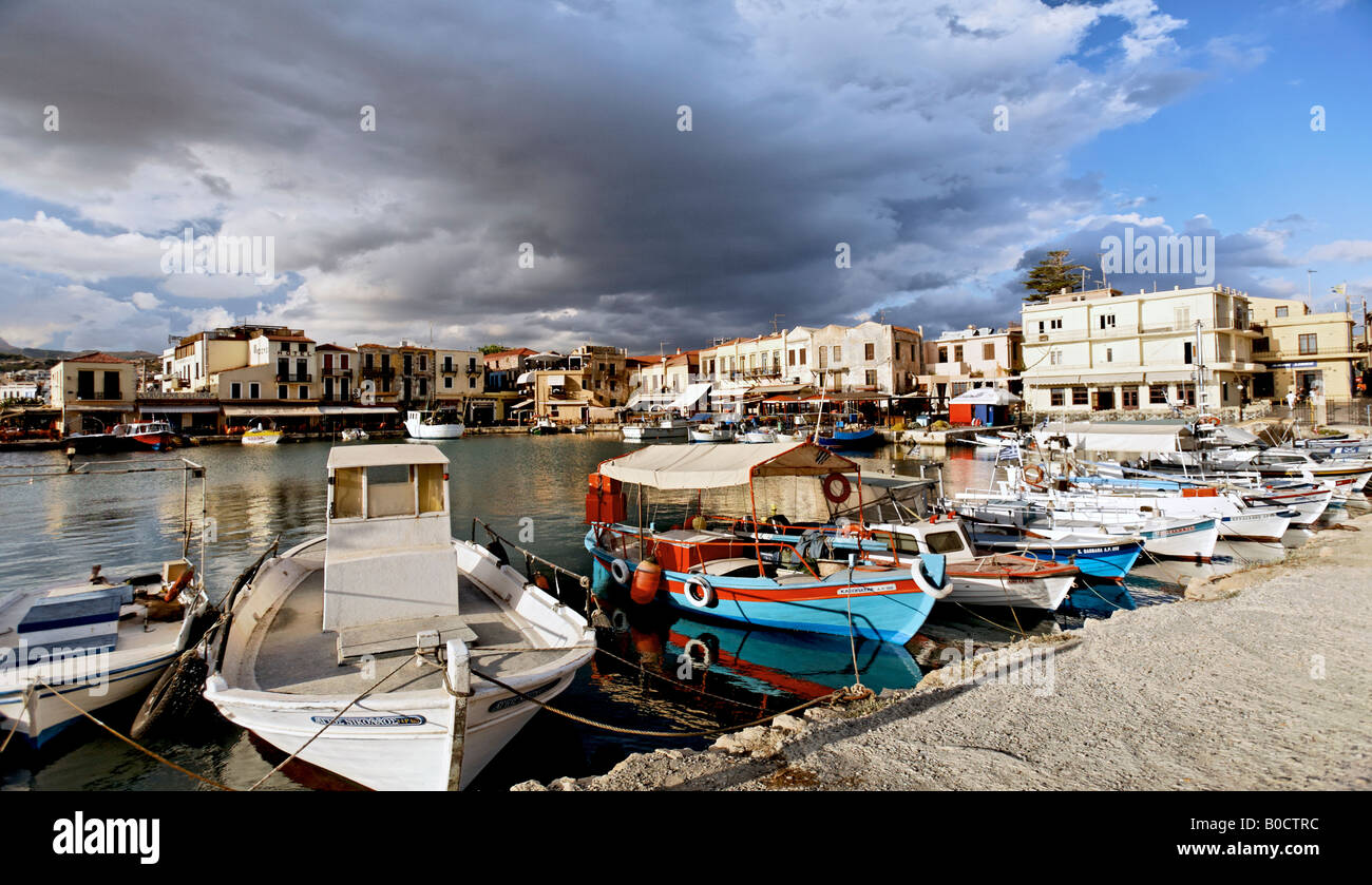fishing port of rethymno,crete,greece,europe Stock Photo - Alamy
