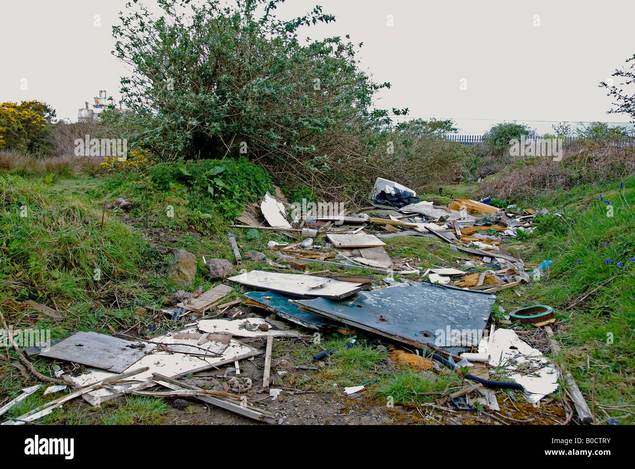fly tipping in the countryside near redruth in cornwall,england Stock ...