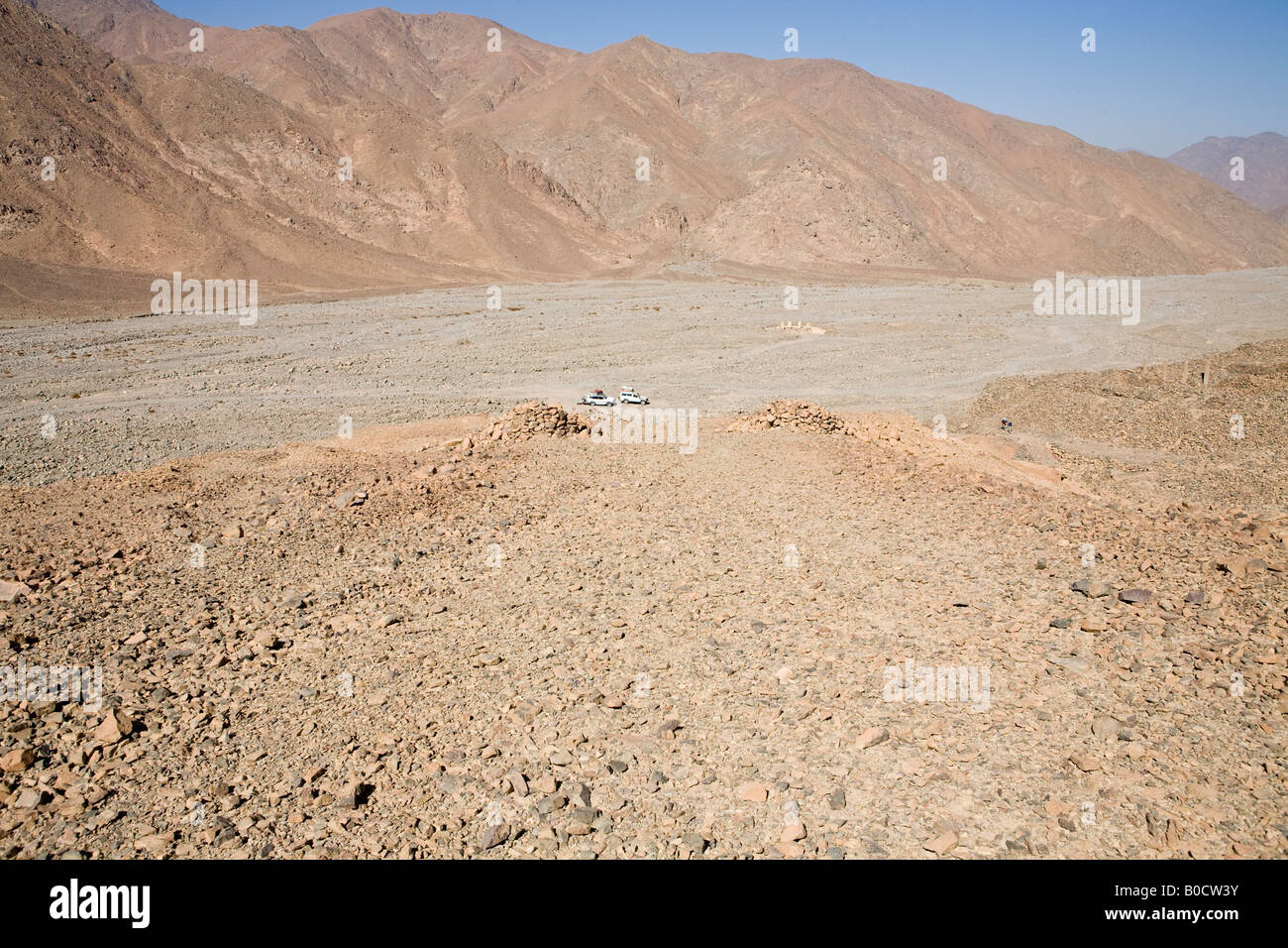 View of wadi bed at Mons Porphyrites, Red Sea Hills, Eastern Desert ...