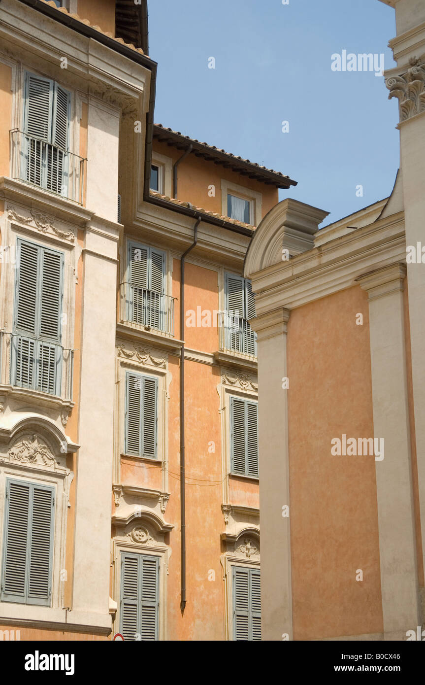 Pastel coloured buildings Rome Italy Stock Photo - Alamy
