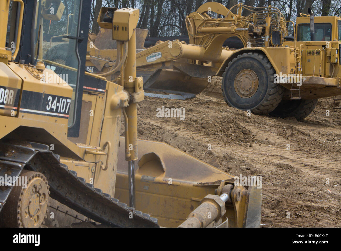 earthmover scrapper landscape landscaping construction machinery Stock ...