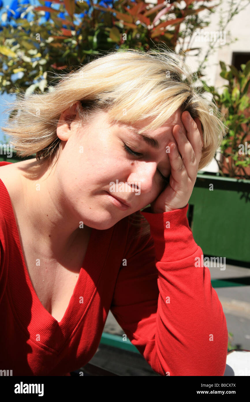 Fed up lady Stock Photo - Alamy