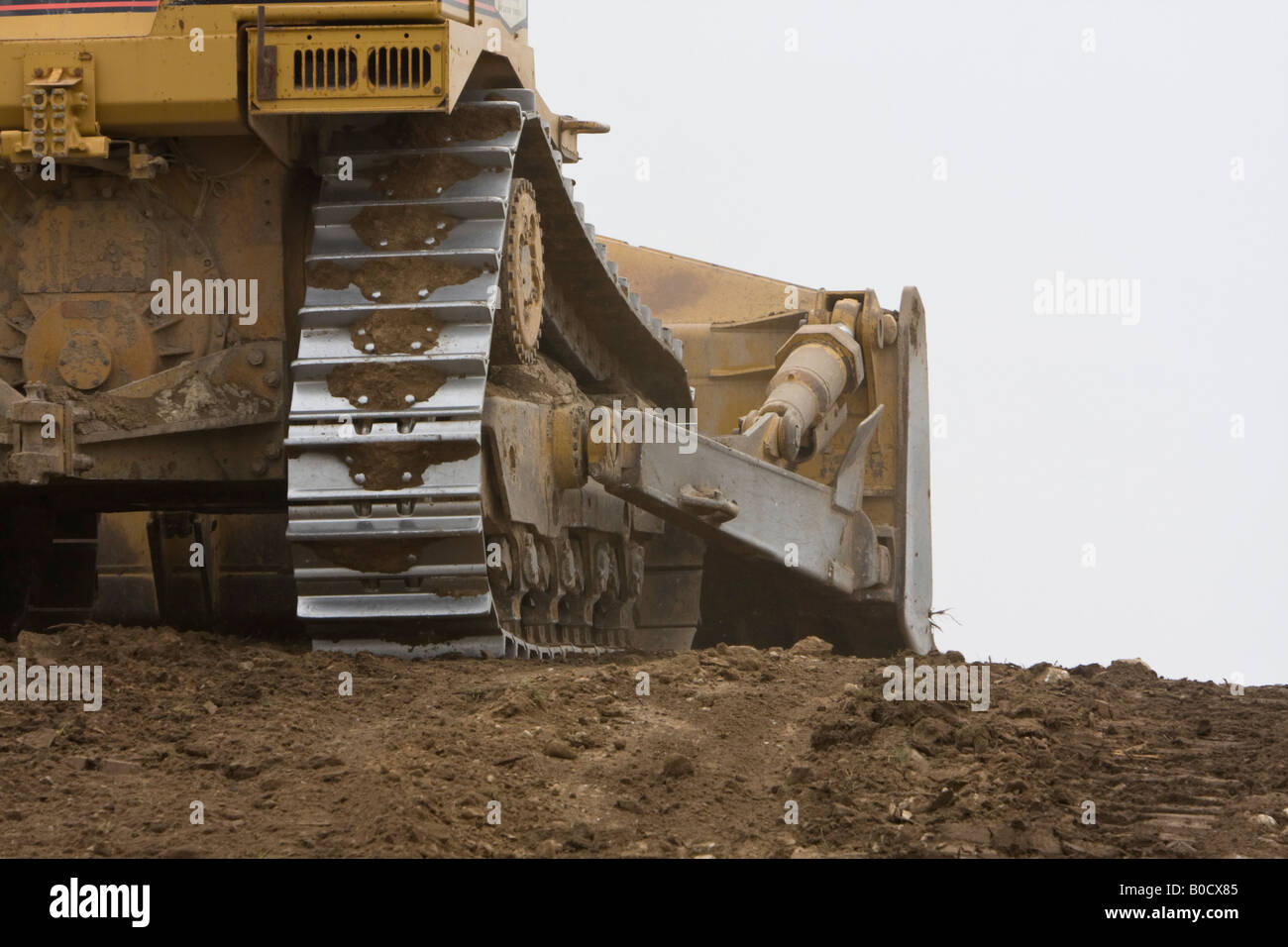 bulldozer caterpillar pushing landscape construction equipment heavy ...