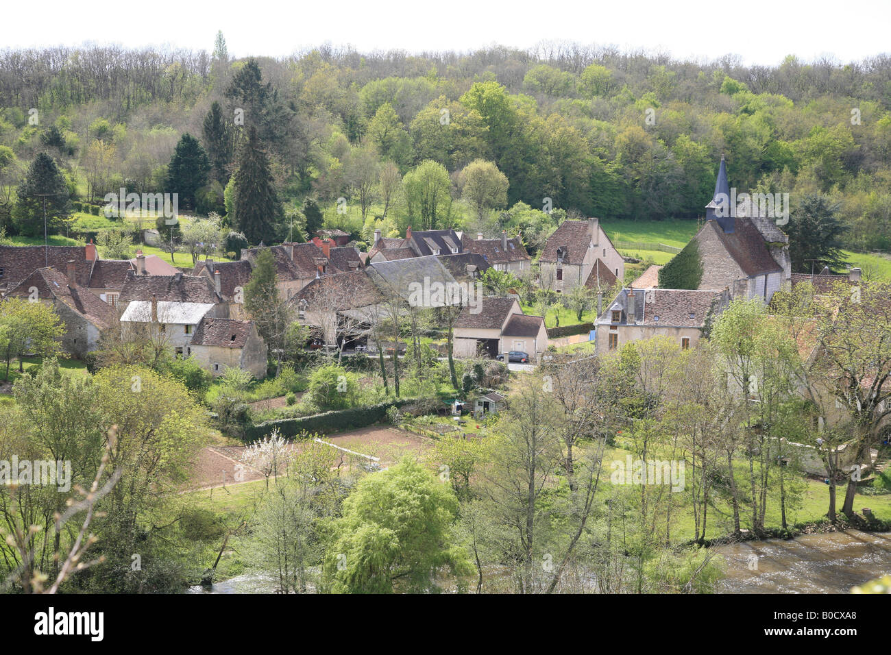 Angles sur L'Anglin the beautiful medieval village in Vienne, Poitou ...