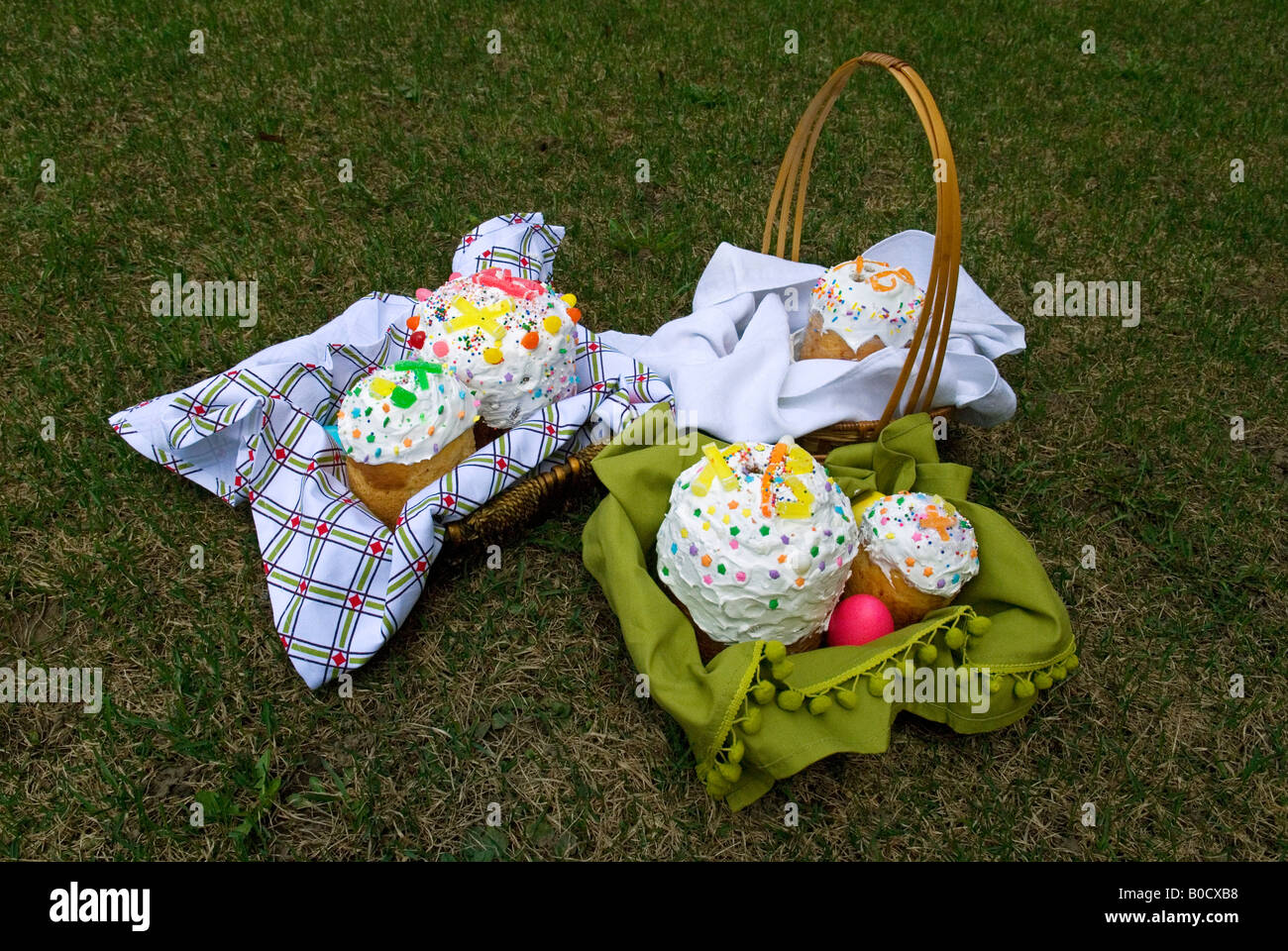Koulitchis Russian orthodox traditional cakes for easter Stock Photo ...