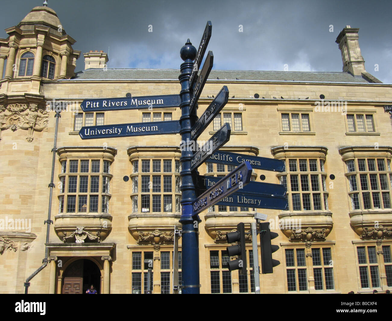 Signposts at intersection of Broad Street and Catte Street Oxford UK ...