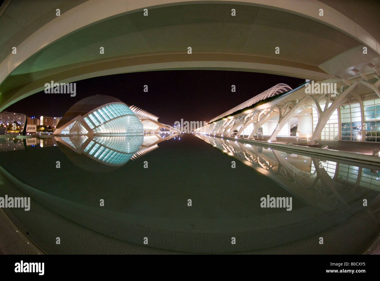 City of arts and sciences at night, Imax theatre Valencia, Spain Stock ...