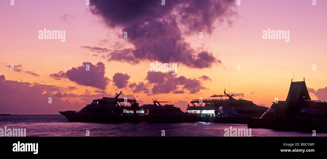 Belize harbor at dawn Stock Photo - Alamy