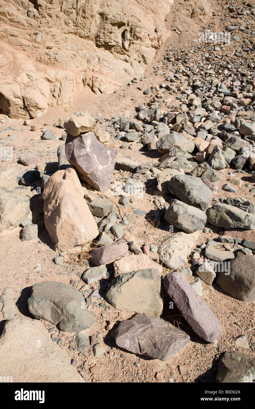 Porphyry and other quarried rocks at the Roman town at Mons Porphyrites ...