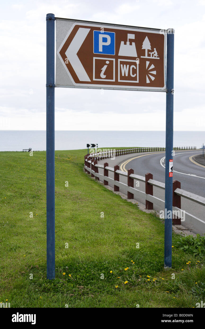 Parking, viewpoint, beach, information sign Stock Photo - Alamy