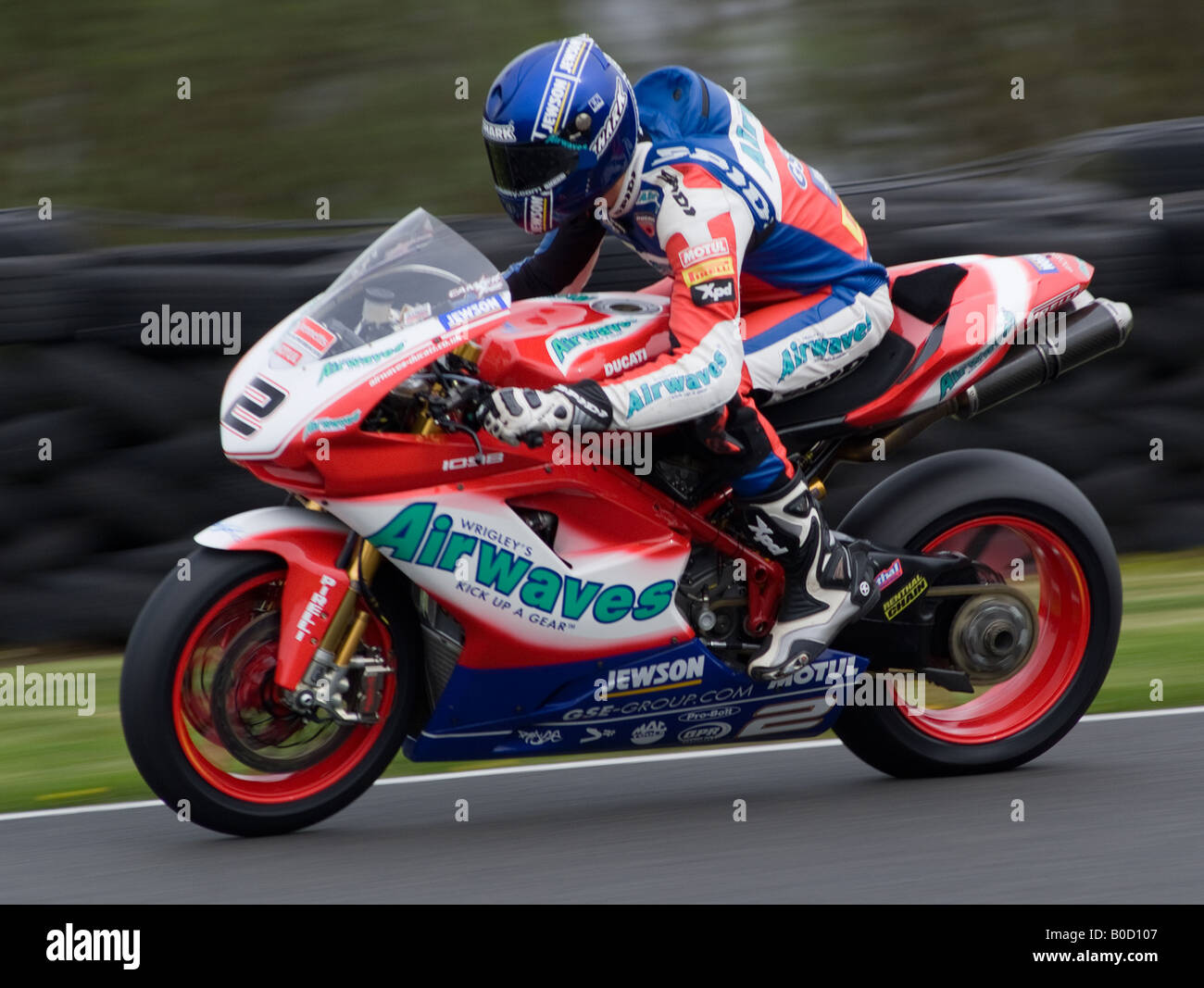 Leon Camier Riding a Ducati Motorbike in the British Superbike ...