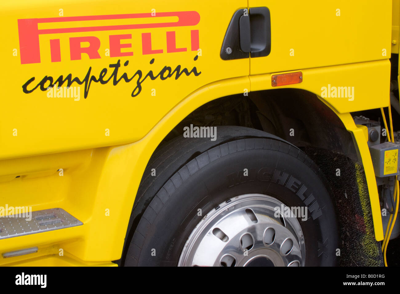 Yellow Pirelli Tyre Cab Unit Fitted with a Michelin Tyre at British ...