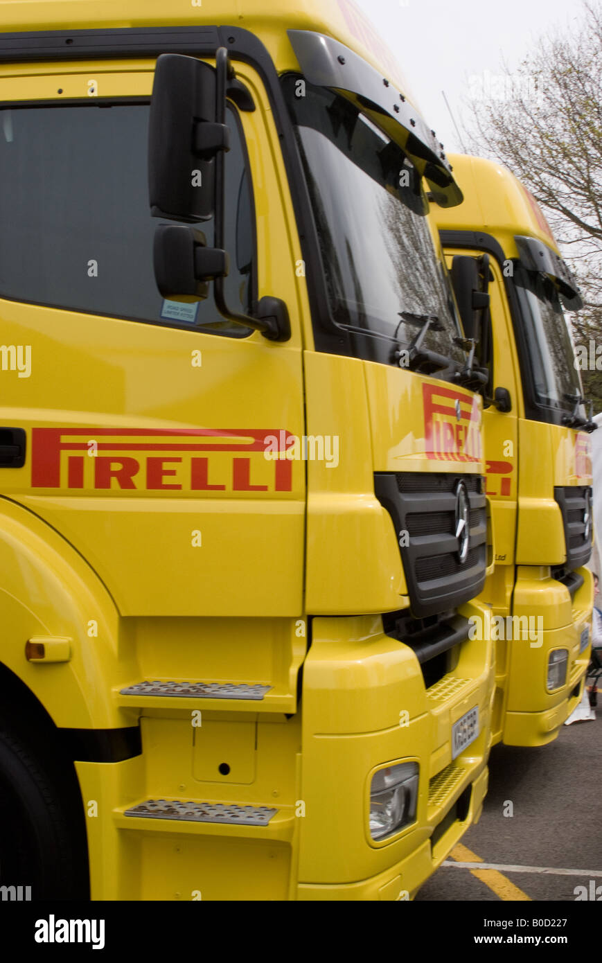 Pirelli Tyre Truck Cab Unitts Parked in Line at British Superbike ...