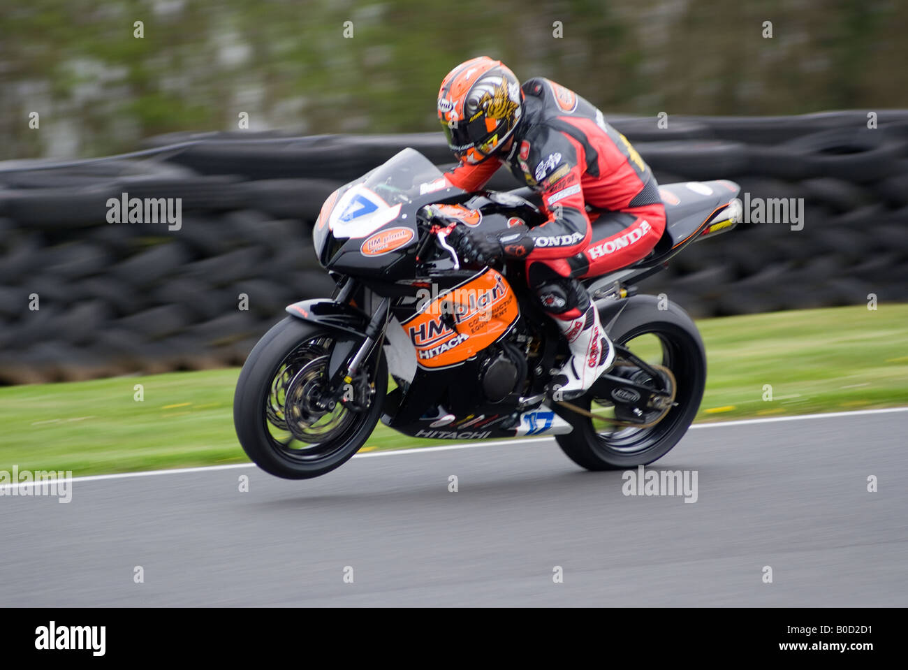Steve Brogan Riding a Honda 600 Motorbike in the Silkolene British ...