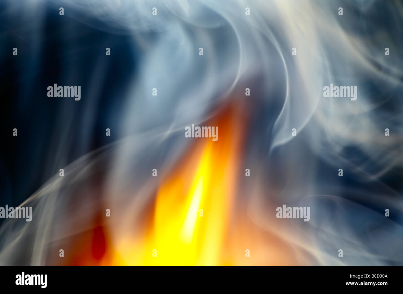 Flame and smoke on a black background Stock Photo - Alamy