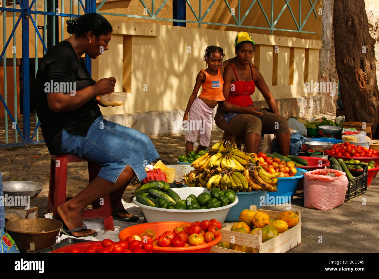 fruits and vegetable on the market in Mindelo on Sao Vicente island ...