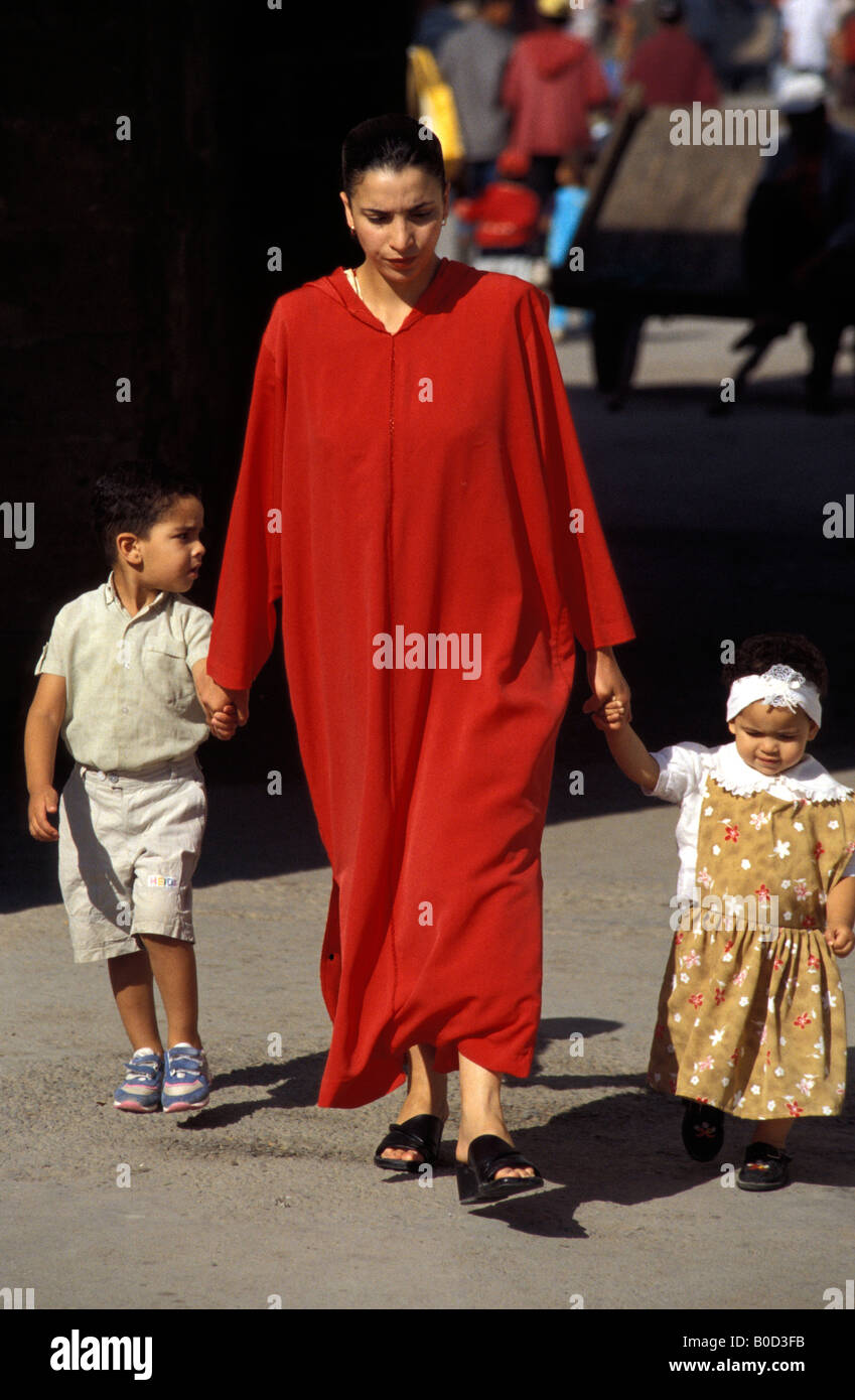 Morocco Essaouira a mother with her two small children Stock Photo - Alamy
