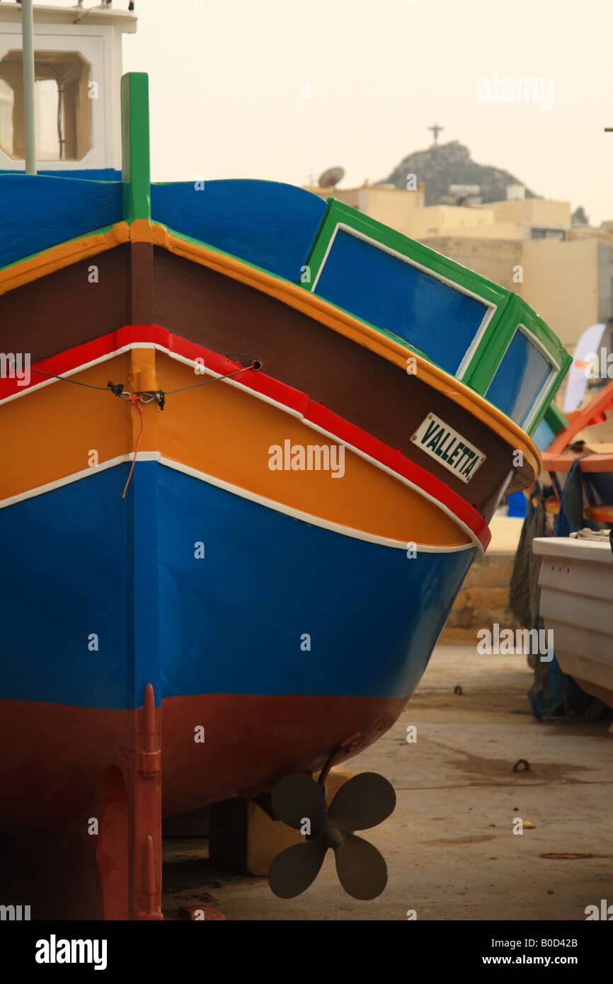 Luzzu in Marsalforn, Gozo Stock Photo - Alamy