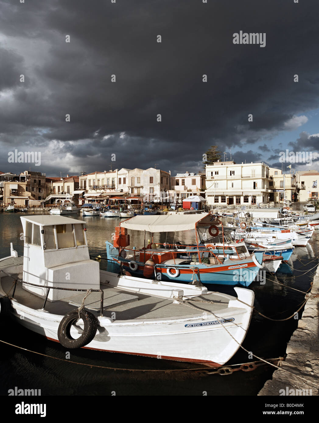 fishing port of rethymno,crete,greece,europe Stock Photo - Alamy