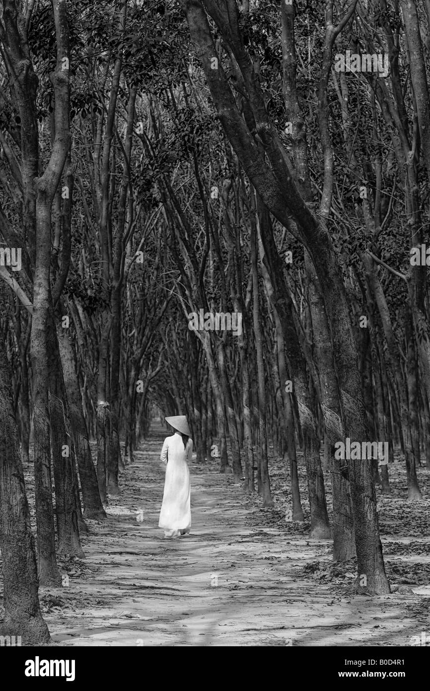 Lonely girl in ao dai hi-res stock photography and images - Alamy
