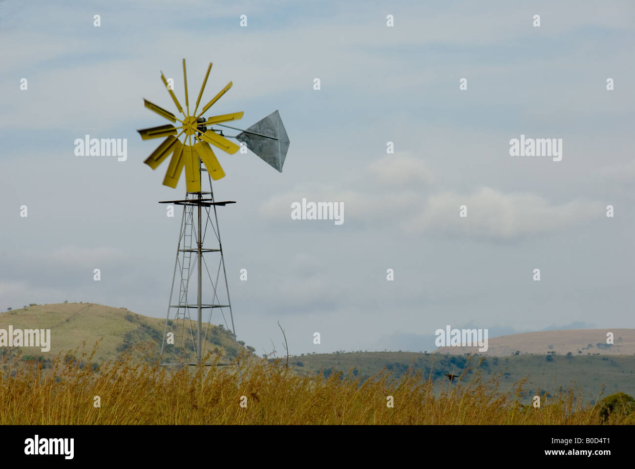 Beautiful African Landscape, Windmill on Farm Stock Photo - Alamy