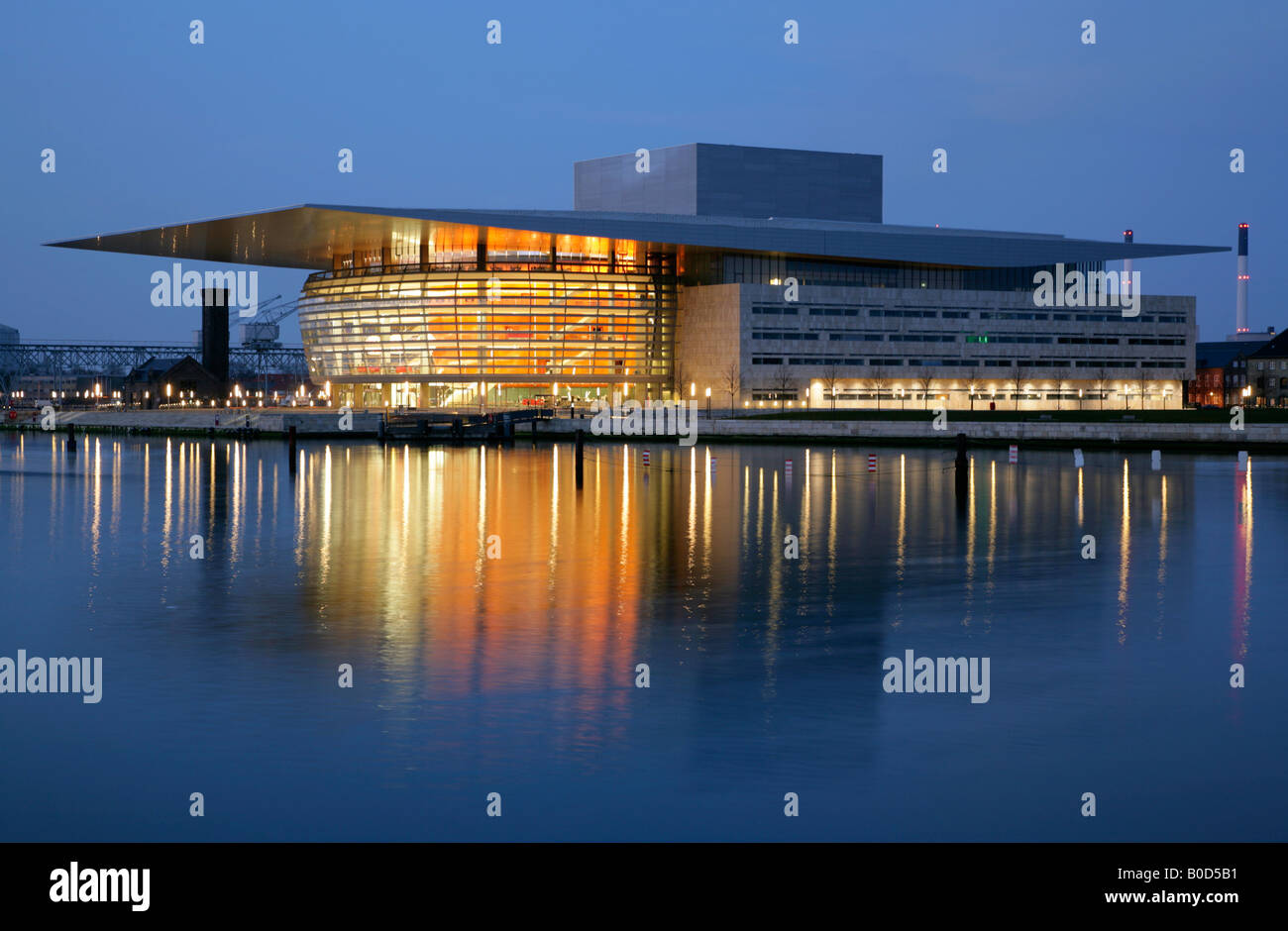 The new Opera House or Operaen on Holmen island, Copenhagen, Denmark ...