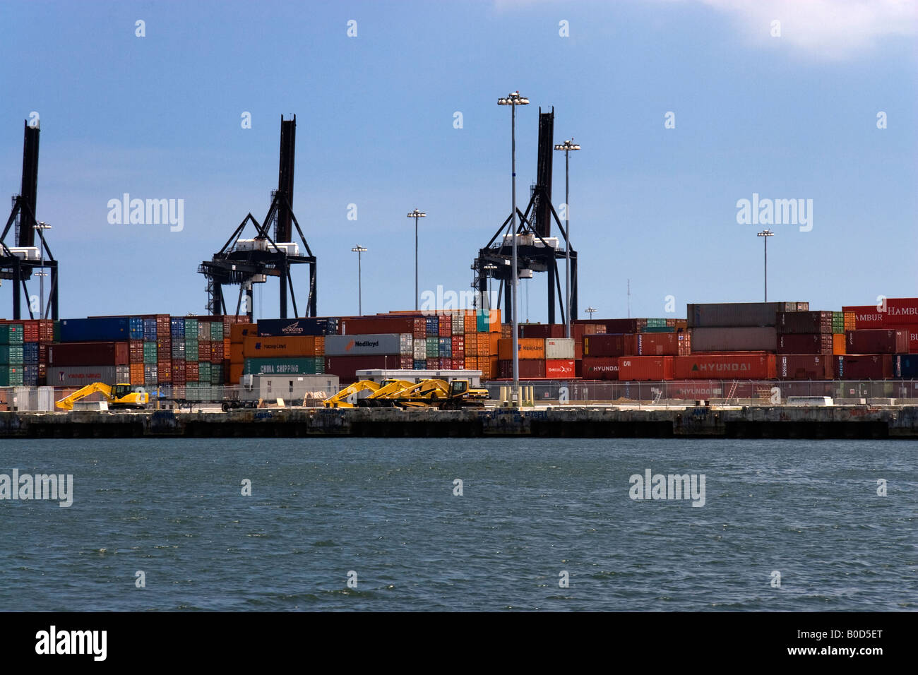 Shipping containers stacked up on the dock at Government Cut in the ...