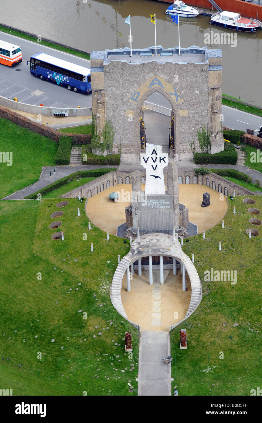 Looking down at the PAX Gate and Crypt from The IJzer Tower, Diksmuide ...