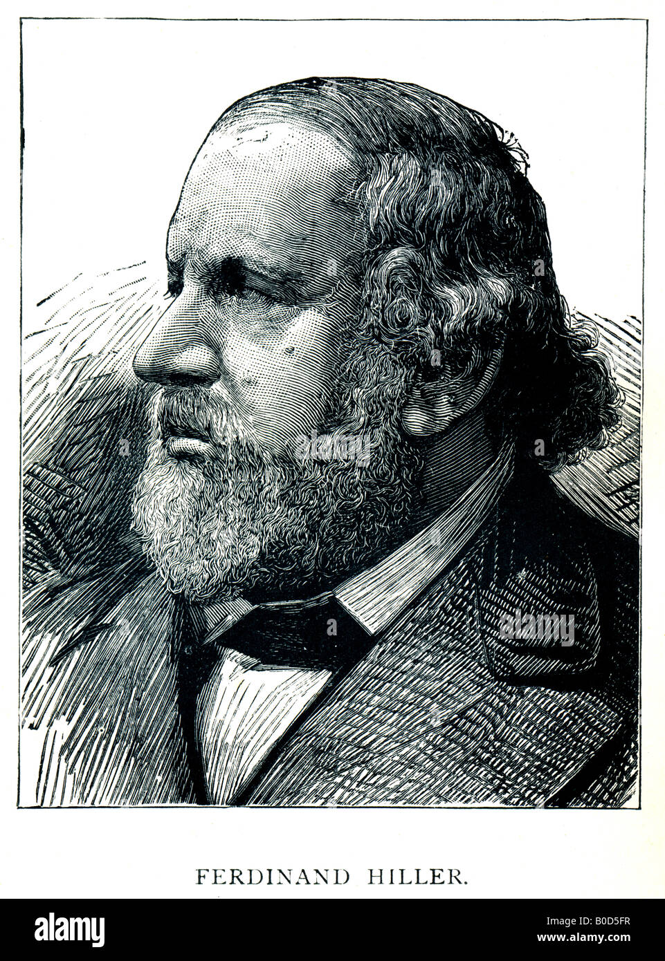 Victorian Steel Engraved 1892 Print of Ferdinand Hiller Musical ...