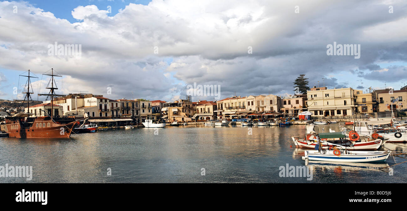 fishing port of rethymno,crete,greece,europe Stock Photo - Alamy