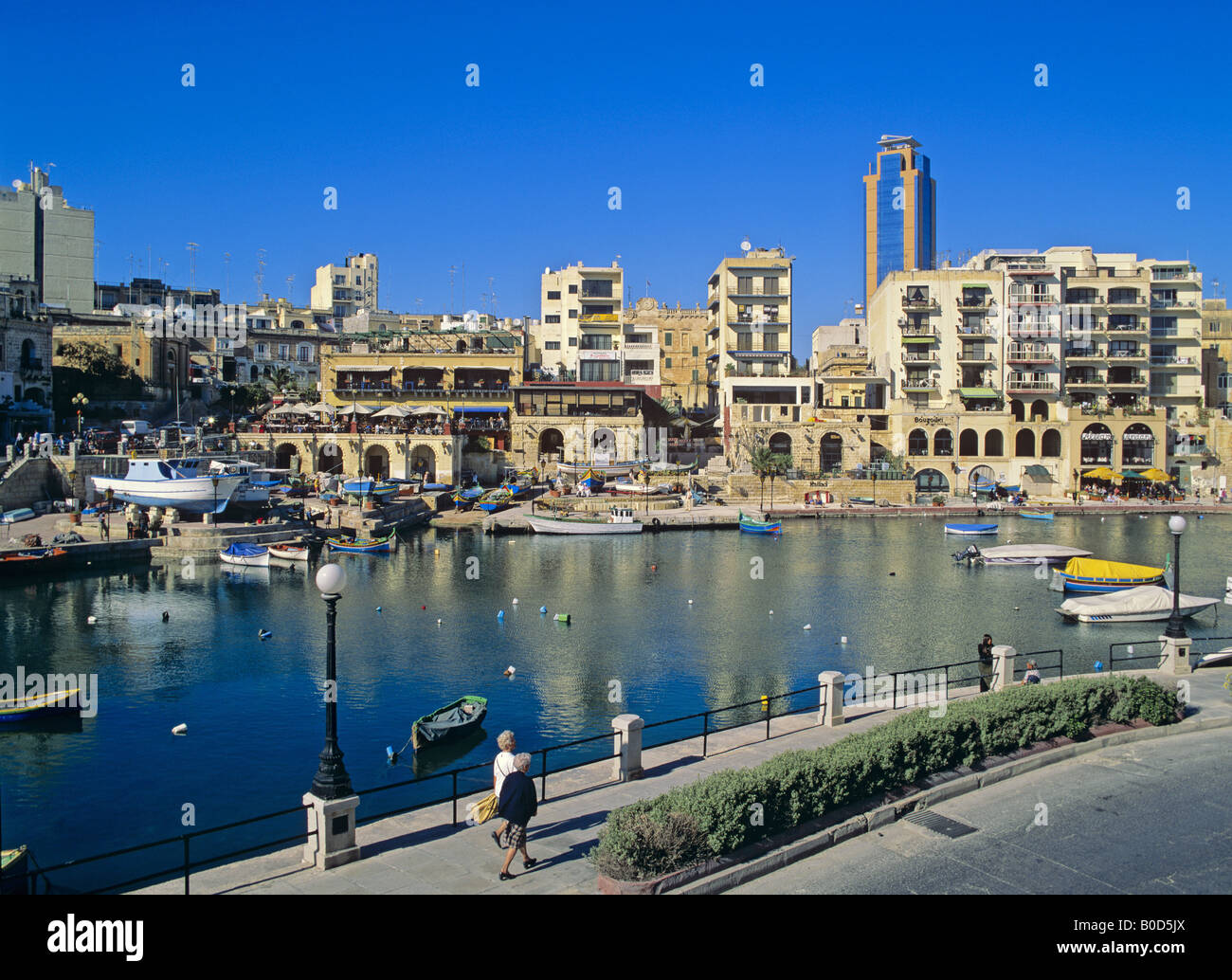 Spinola Bay in St Julian's Malta Stock Photo - Alamy