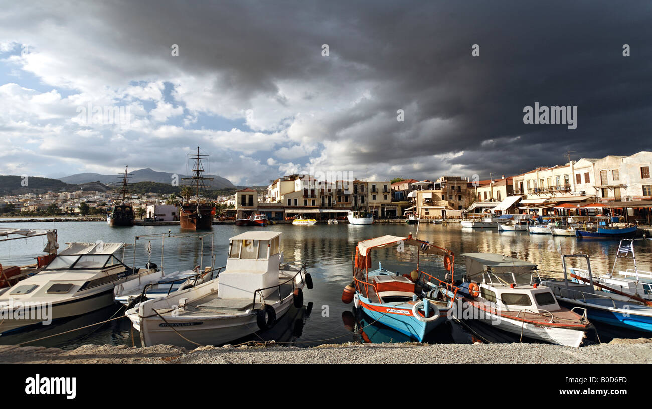 fishing port of rethymno,crete,greece,europe Stock Photo - Alamy