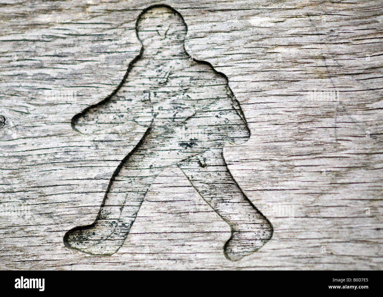 sign footpath man walking wood Stock Photo - Alamy