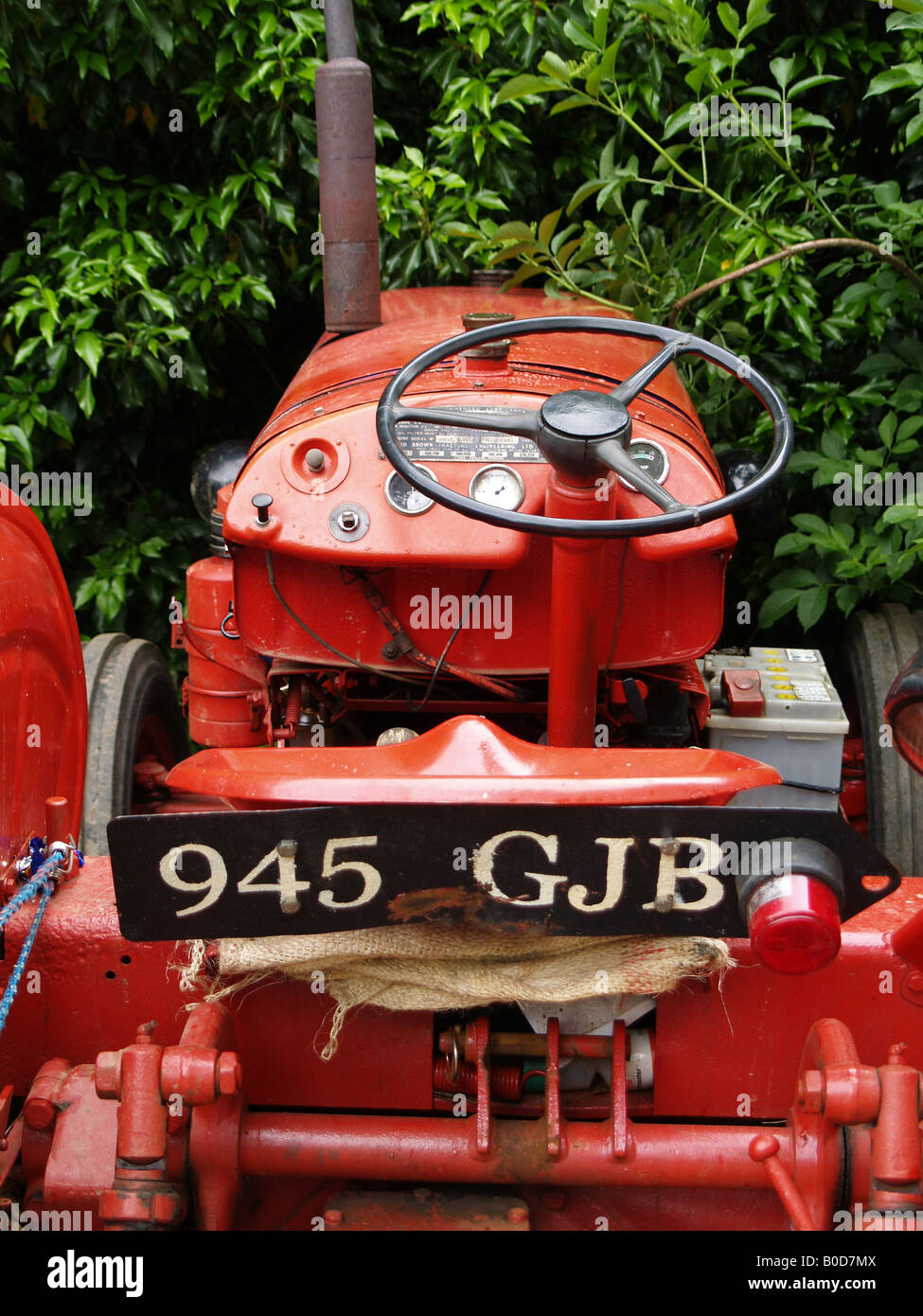 Old Red Tractor Stock Photo - Alamy