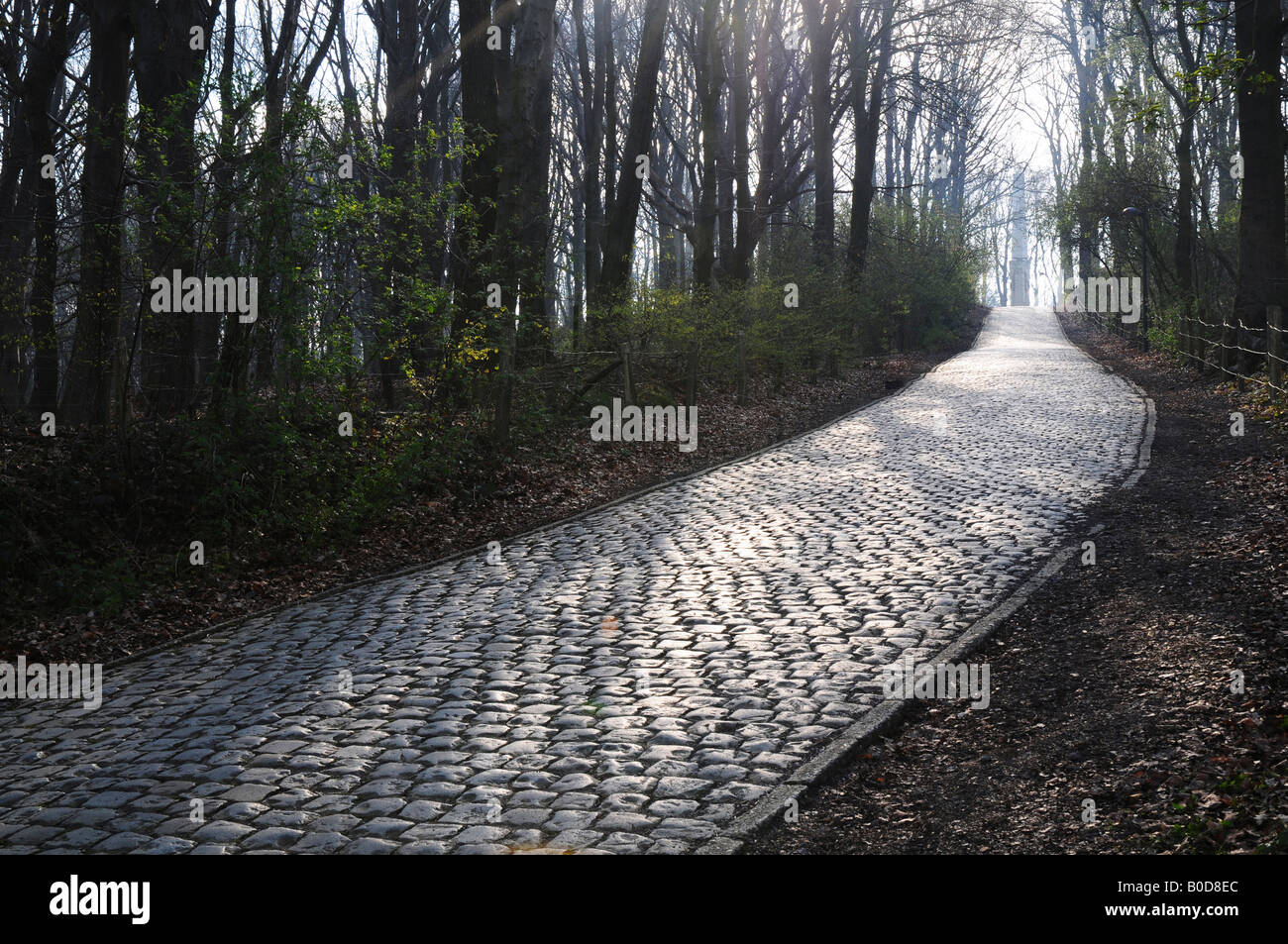 The Kemmelberg, a famous cobbled climb on the Ghent-Wevelgem classics ...