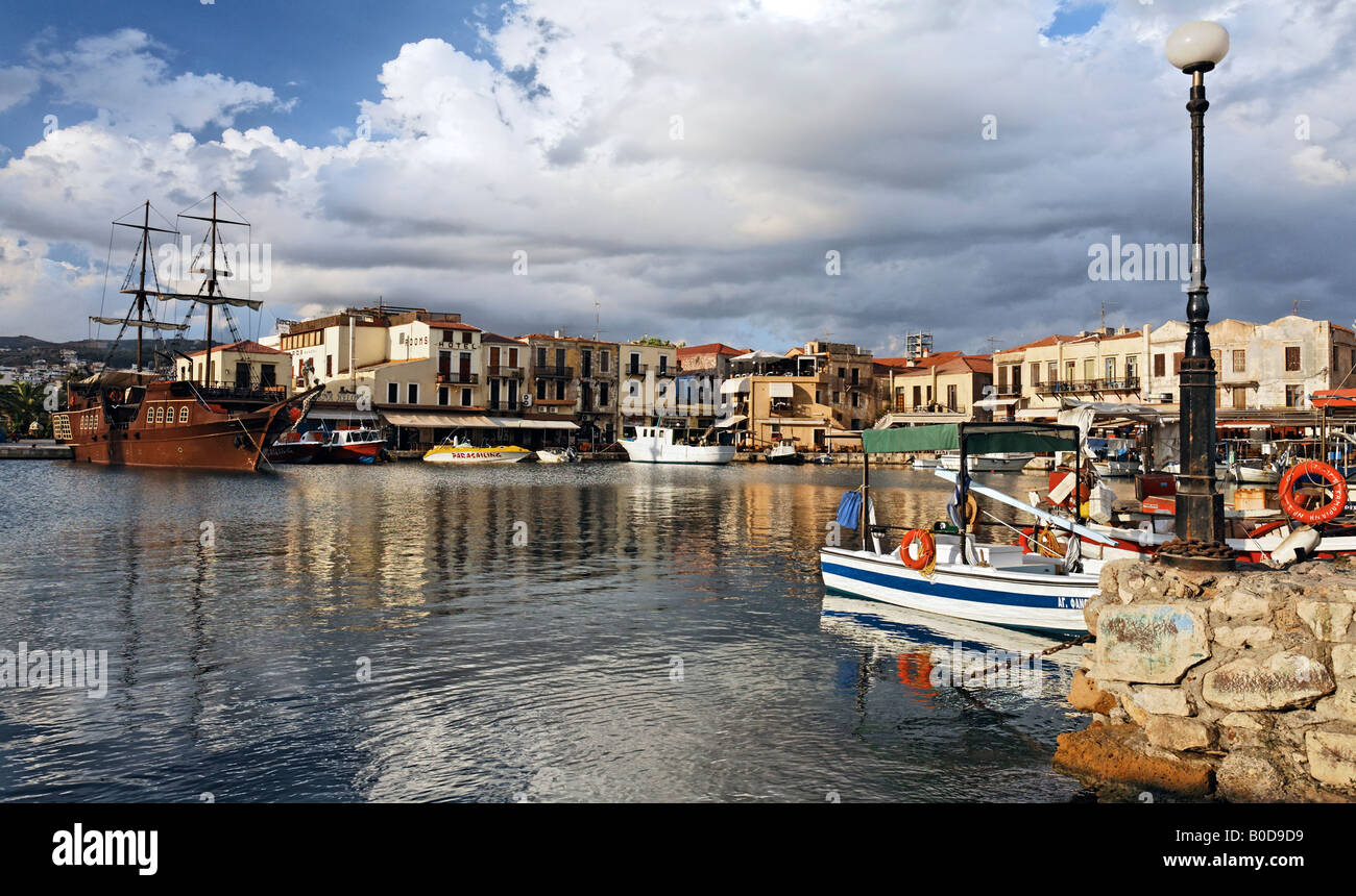 fishing port of rethymno,crete,greece,europe Stock Photo - Alamy