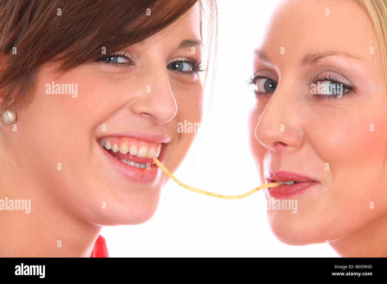 Young Woman Eating Spaghetti Model Released Stock Photo - Alamy