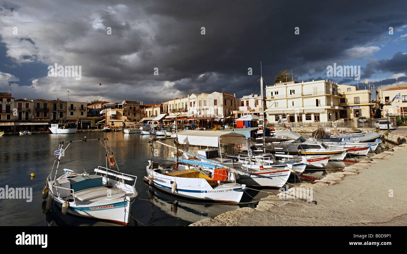 fishing port of rethymno,crete,greece,europe Stock Photo - Alamy