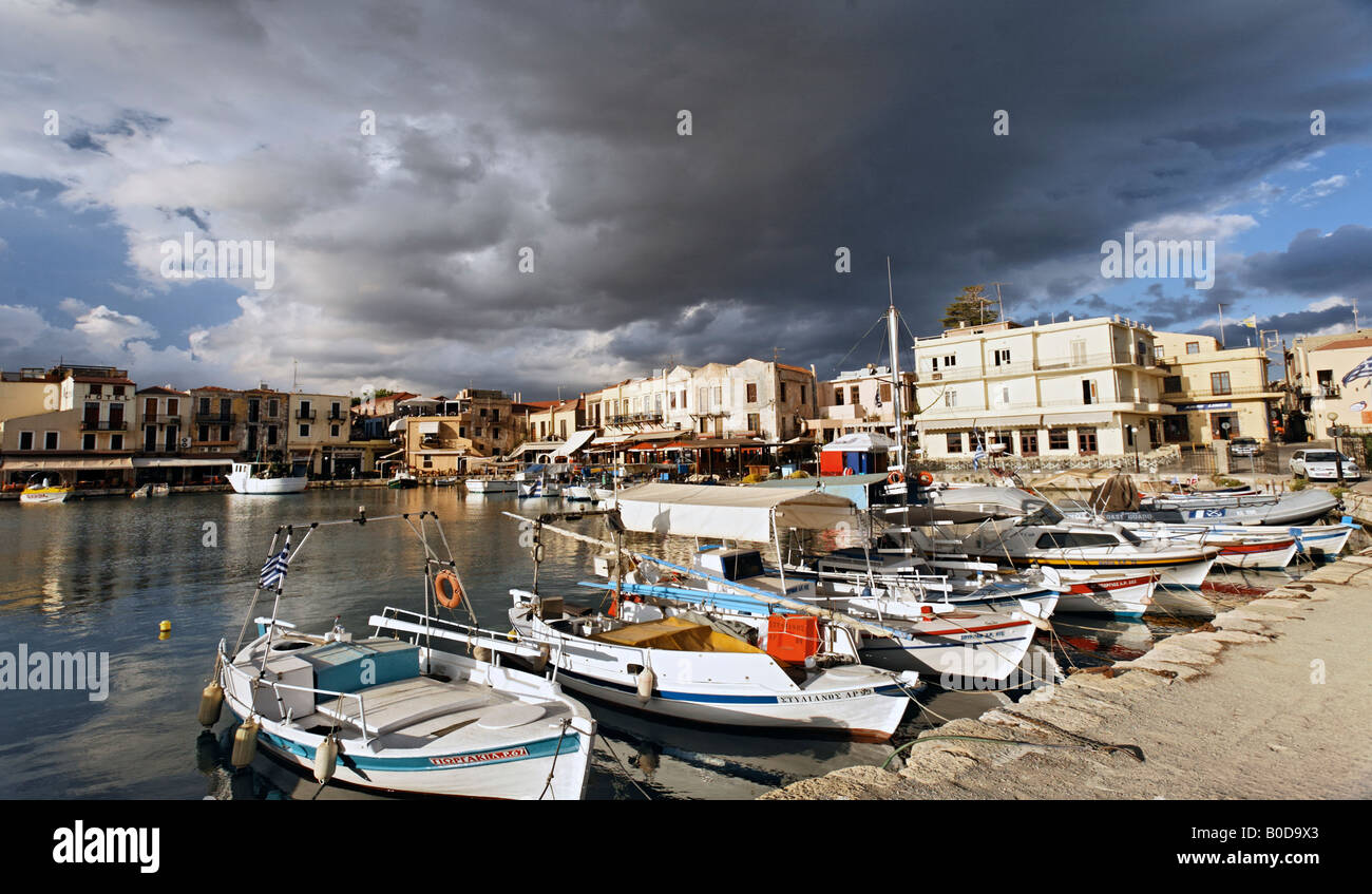 fishing port of rethymno,crete,greece,europe Stock Photo - Alamy