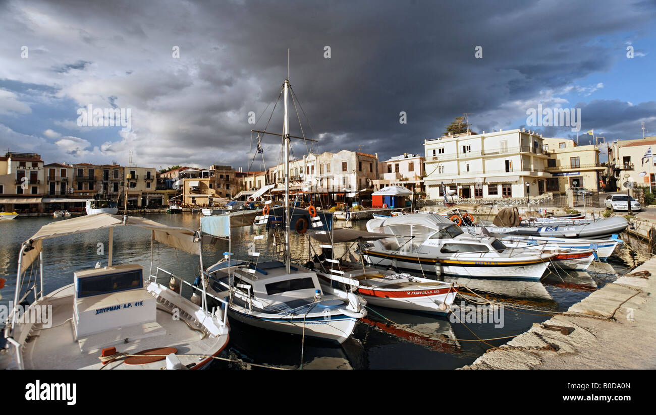 fishing port of rethymno,crete,greece,europe Stock Photo - Alamy