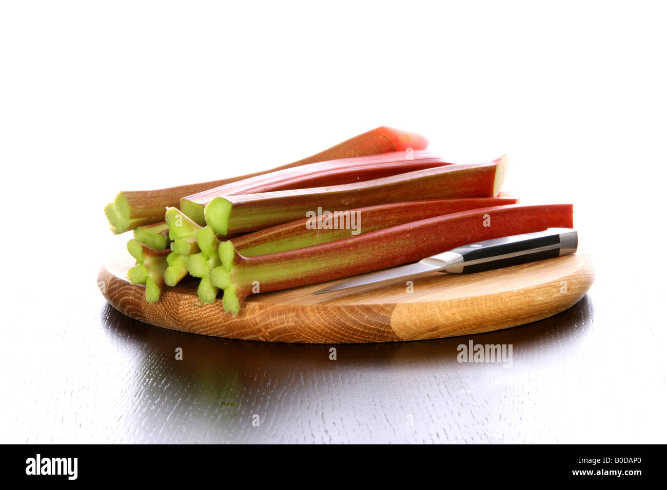 Fresh Healthy Ripe Sticks Of Raw Uncooked Rhubarb Isolated Against A ...