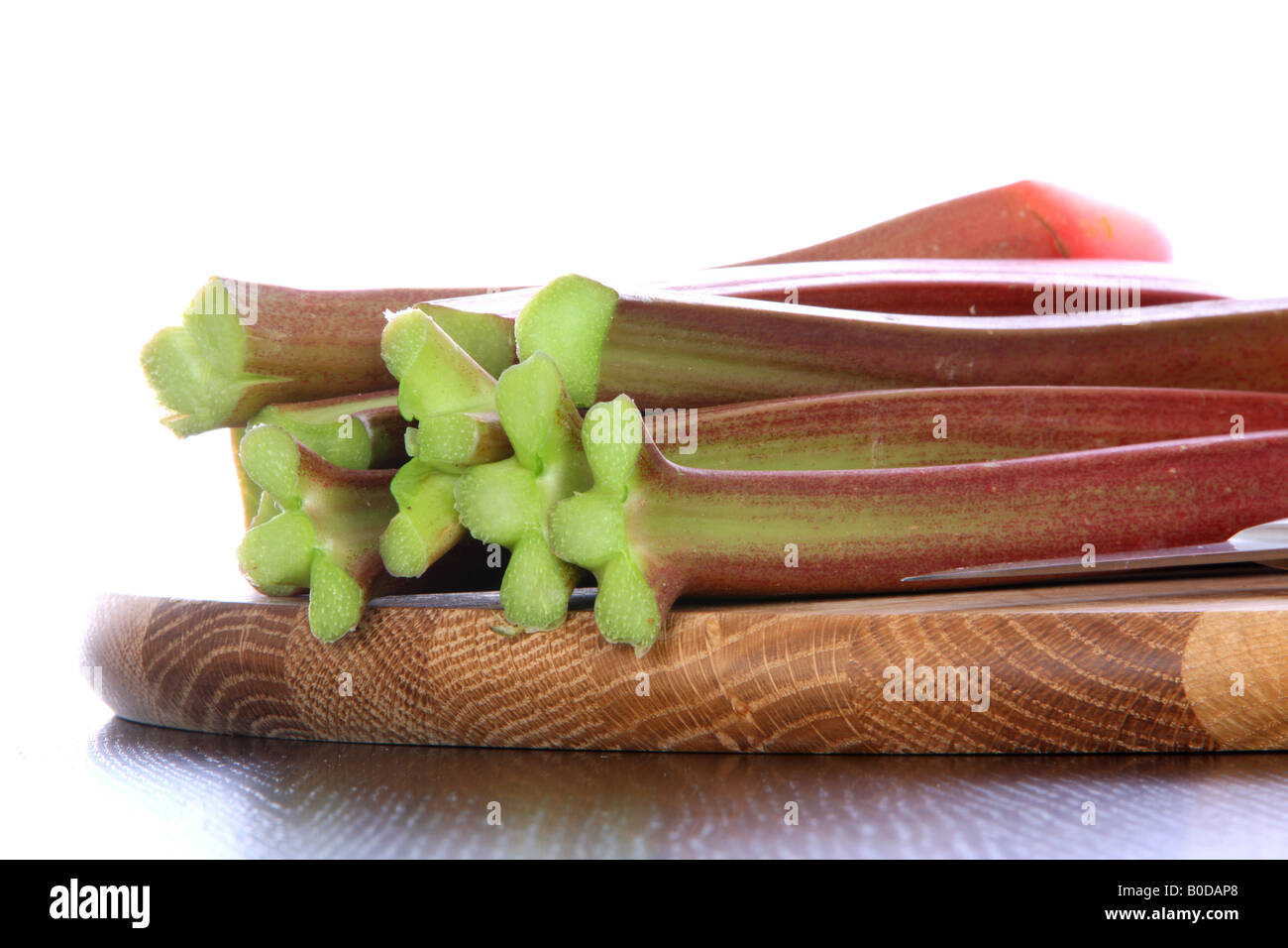 Fresh Healthy Ripe Sticks Of Raw Uncooked Rhubarb Isolated Against A ...