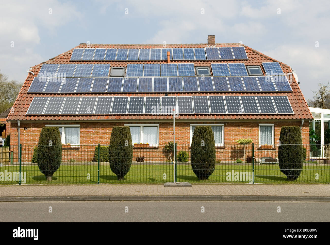 Solar panels on a residential property in Oldenburg, Lower Saxony ...